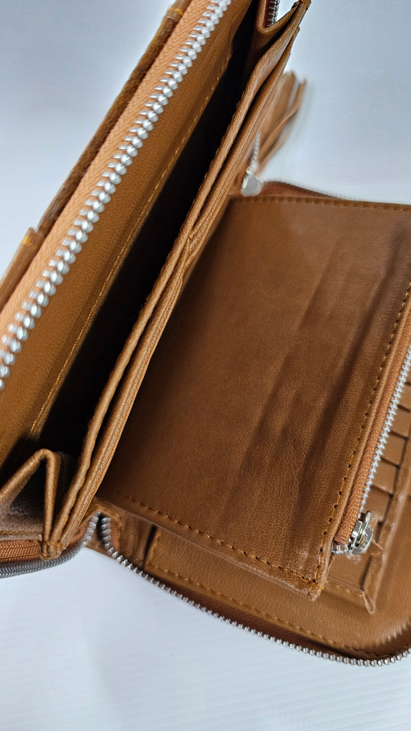Talara Carved Leather Wallet - Palm Tree Carving - Hippy Haven