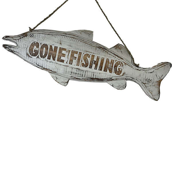 GONE FISHING FISH SIGN - Hippy Haven