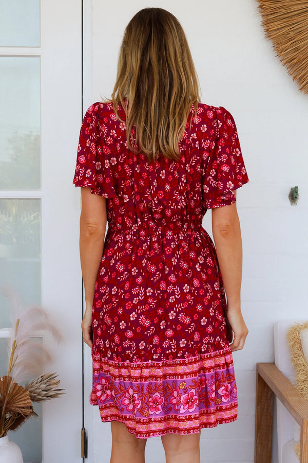 JOSEPHINE V NECK MINI DRESS - Hippy Haven