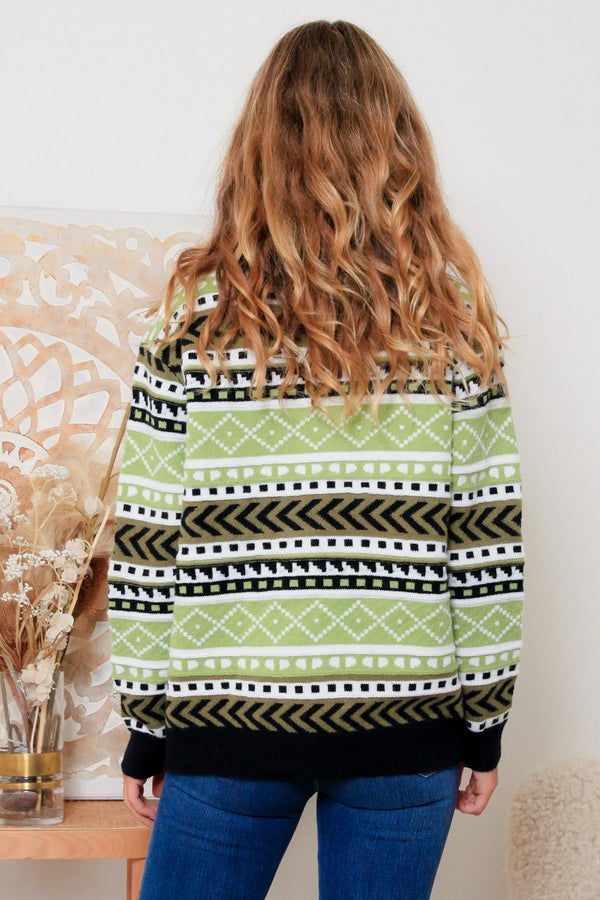 AZTEC GREEN JUMPER - Hippy Haven