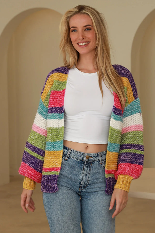 CANDICE STRIPED KNIT JACKET - Hippy Haven