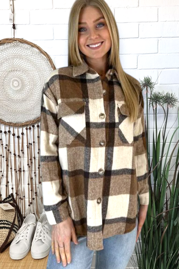 SHACKET CHECKERED FLEECE - Hippy Haven